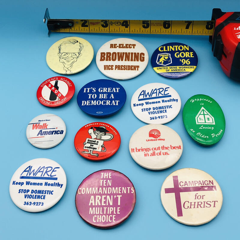 Lot of Vintage Political Religious and Cause Pins Buttons Pinbacks | eBay