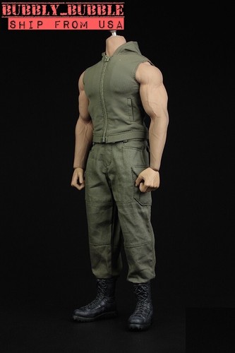 1/6 Combat Military Hoodie Pants Boots Set For 12" M34 M35 AT027 ...