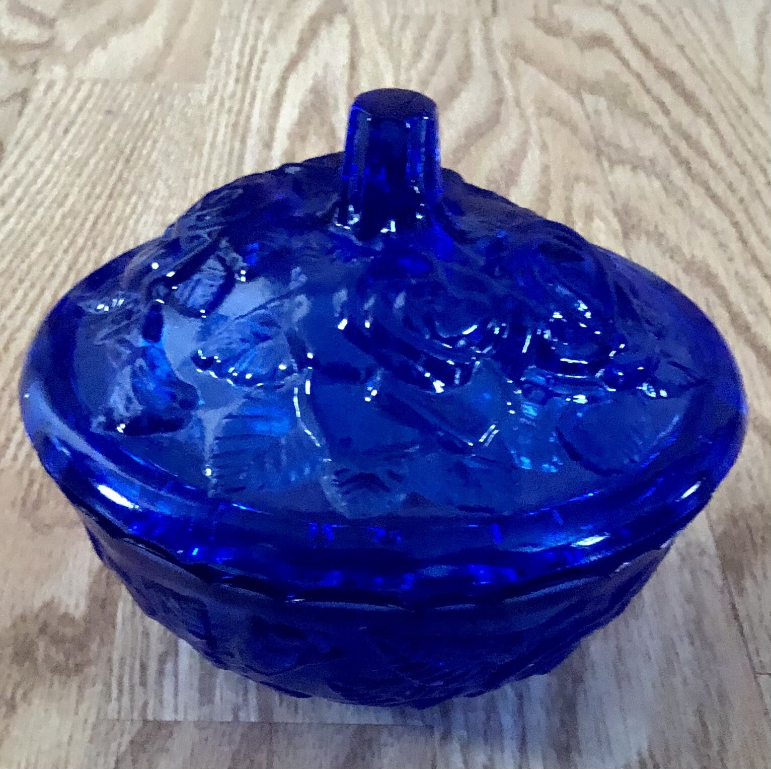 Royal blue covered Candy Dish 7 inch | eBay