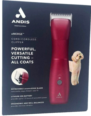 Andis Professional eMERGE Corded / Cordless Clipper Kit For Dogs - NEW ...