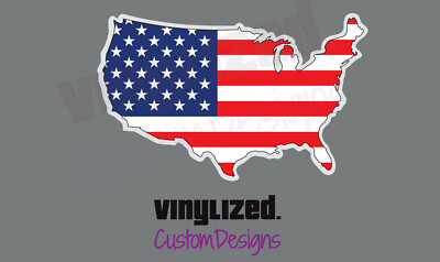 6" Wide USA United States of America American map flag sticker Vinyl ...