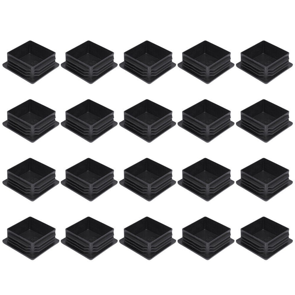 20Pcs 1 inch Square Tube Hole Plug Plastic End Cap 1x1 Tubing Glide ...