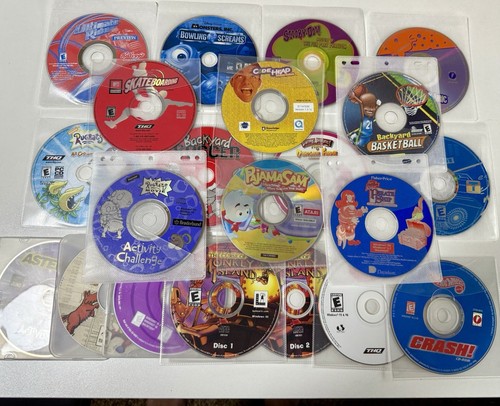 Vtg Lot Of 28 PC Computer CD-ROM Games Monsters Inc Hot Wheels Rugrats ...