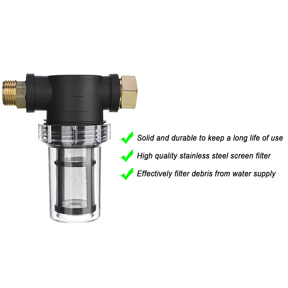 Garden Hose Inlet Filter Inline Water Pressure Washer Washing Machine ...