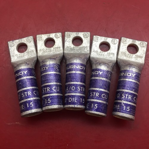 (Lot of 5) burndy YA28-TC compress crimp lug connector | eBay