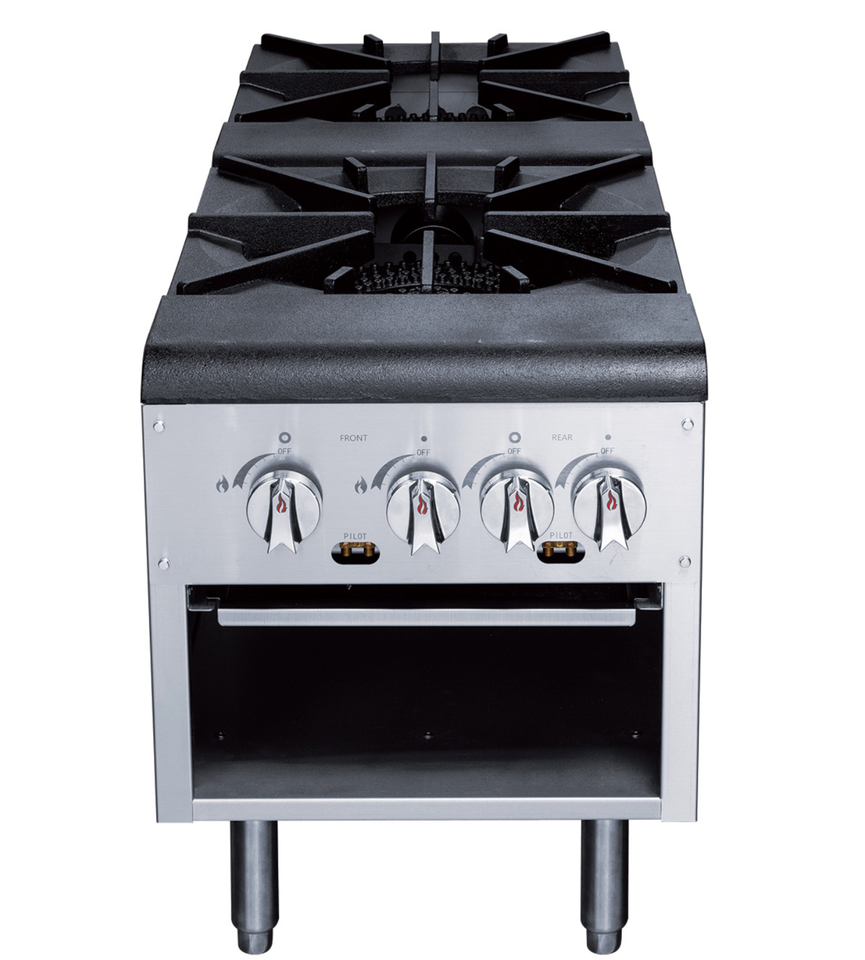 NEW 18" Double Stock Pot Range Two Lift-Off Burner Nat Gas Dukers ...