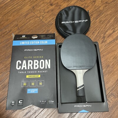 PRO-SPIN Ping Pong Paddle with Carbon Fiber Elite Series 7-Ply Blade ...
