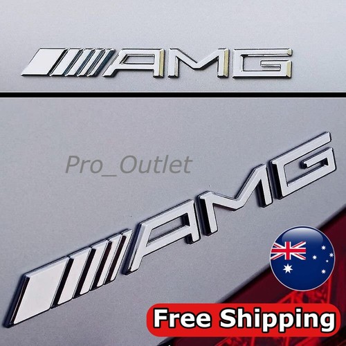 Chrome Silver AMG Emblem Badge for Mercedes AMG A C E GLC GLA GLB GLE ...