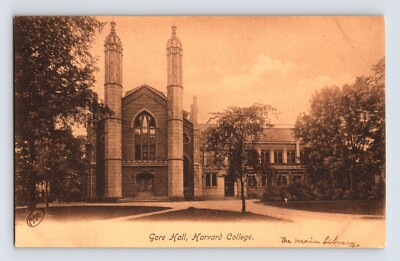 Postcard Massachusetts Cambridge MA Harvard University Gore Hall ...