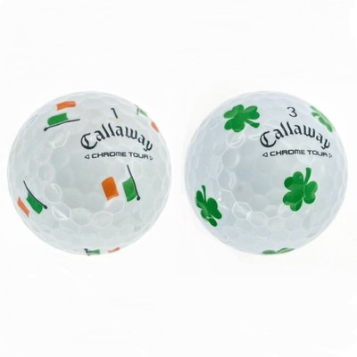 RARE Callaway Chrome Tour LUCKY Shamrocks & Flags Golf Balls (2 Pack ...