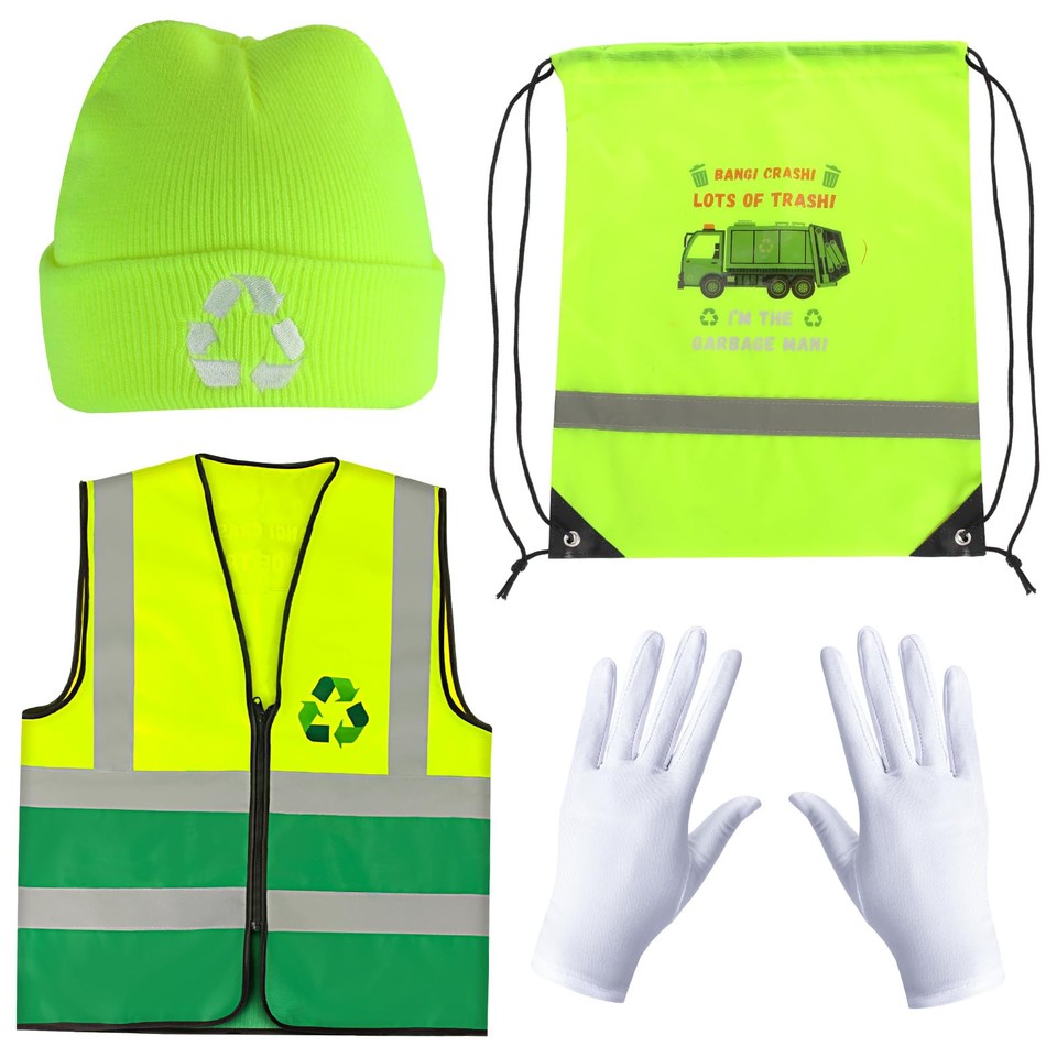 Garbage Man Costume Waste Management Recycle Trash Costume Accessories ...