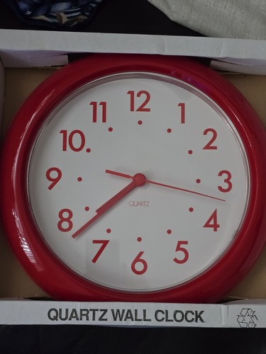 Retro Quartz Wall Clock, Red. New in box | eBay UK