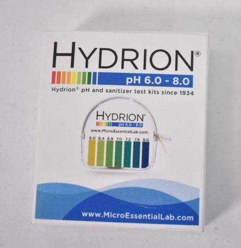 Hydrion pH & Sanitizer Test Kit pH 6.0-8.0 Range Strips 345 Solution ...