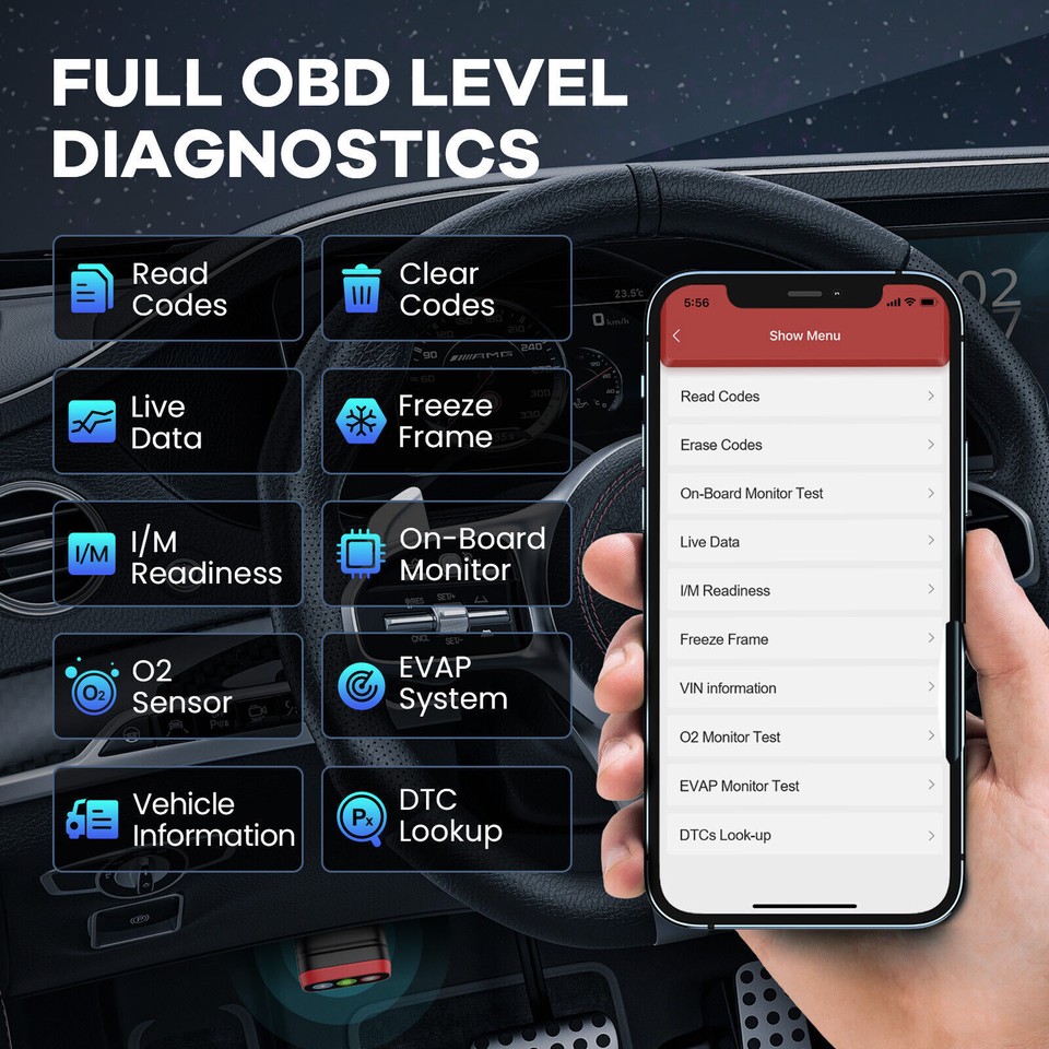 THINKDIAG Mini Car Diagnostic Tool Scanner Full System Fault OBD2 Code ...