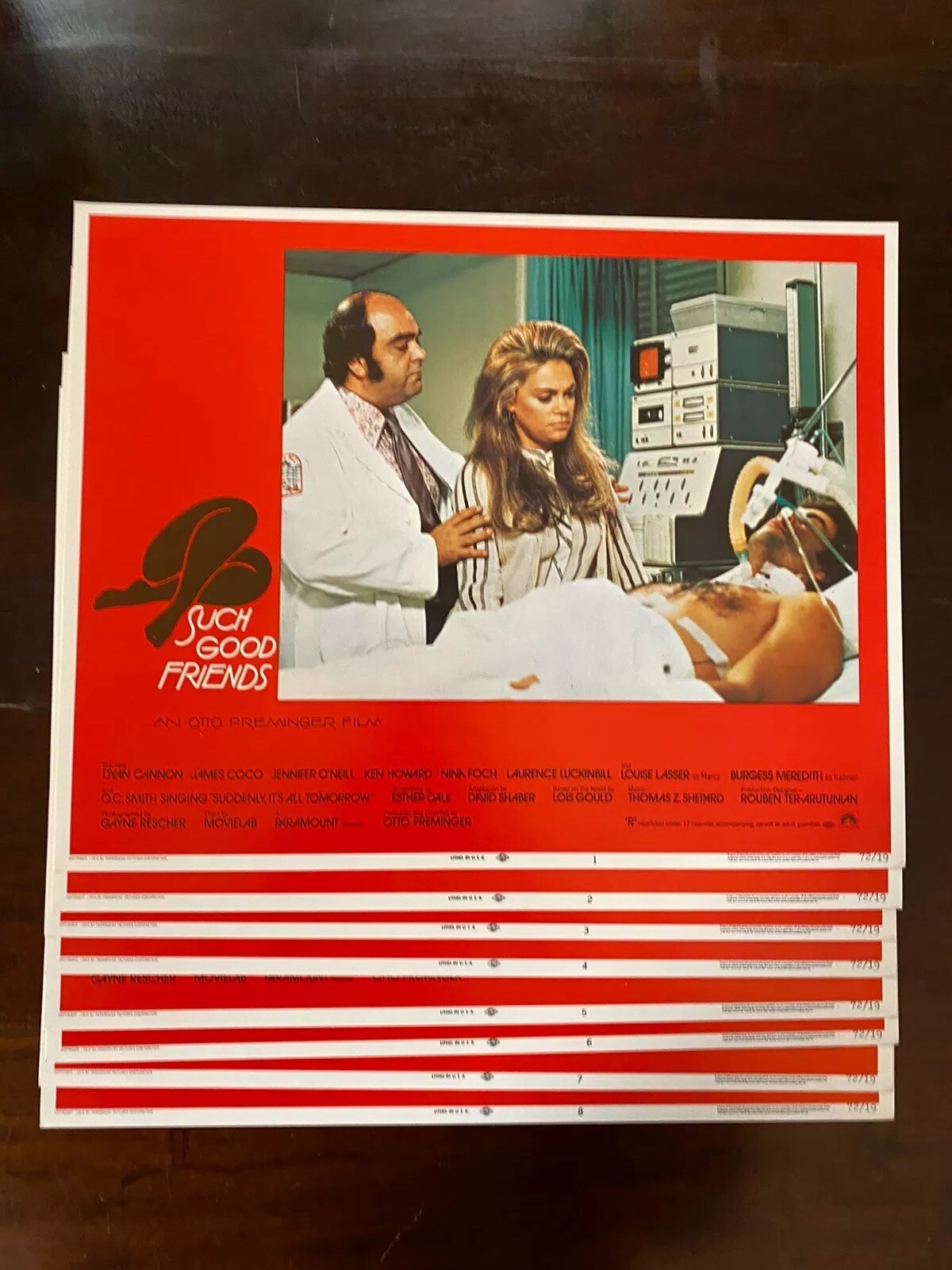 SUCH GOOD FRIENDS 1972 Original Lobby Card Set (8) DYAN CANNON, JAMES ...