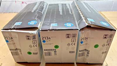 Set of 3 Genuine HP LaserJet W2131A / 213A Cyan Toners for 5700dn ...
