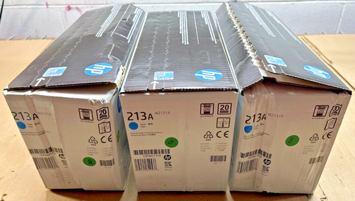 Set of 3 Genuine HP LaserJet W2131A / 213A Cyan Toners for 5700dn ...