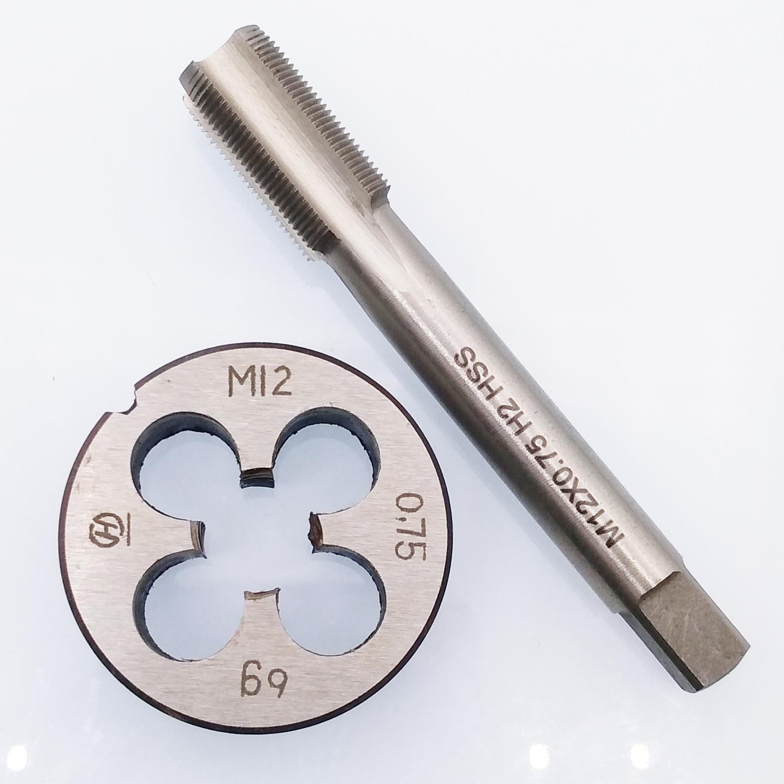 US Stock HSS M12 x 0.75mm Tap & M12 x 0.75mm Die Metric Thread Right ...