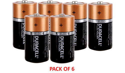 PACK OF 6 Duracell Plus Power 'C' Cell LR14/MN1400 Alkaline Battery ...