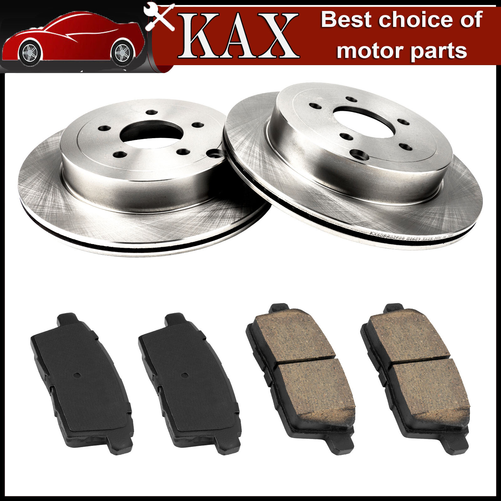 Rear Disc Rotors + Brake Pads for Ford Edge Lincoln MKX 2007 2008 2009 ...