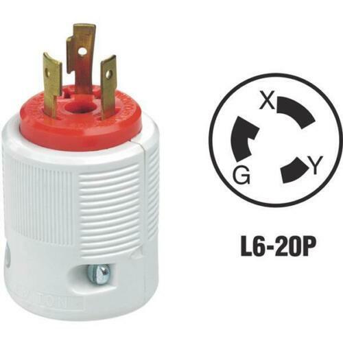 Leviton 20A 250V 3-Wire 2-Pole L6-20P Locking Electric Cord Plug, FS | eBay