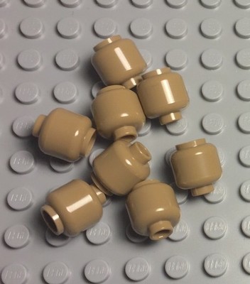 Lego 8 Pieces Mini Figures Dark Tan Plain Head Parts | eBay