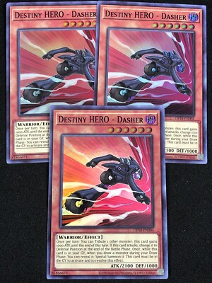 YUGIOH DESTINY HERO DASHER OP18-EN004 SUPER X3 (NM) | eBay