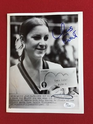 1973, Chris Evert, "Autographed" (JSA), 7"x 9" Press Photo (Full ...