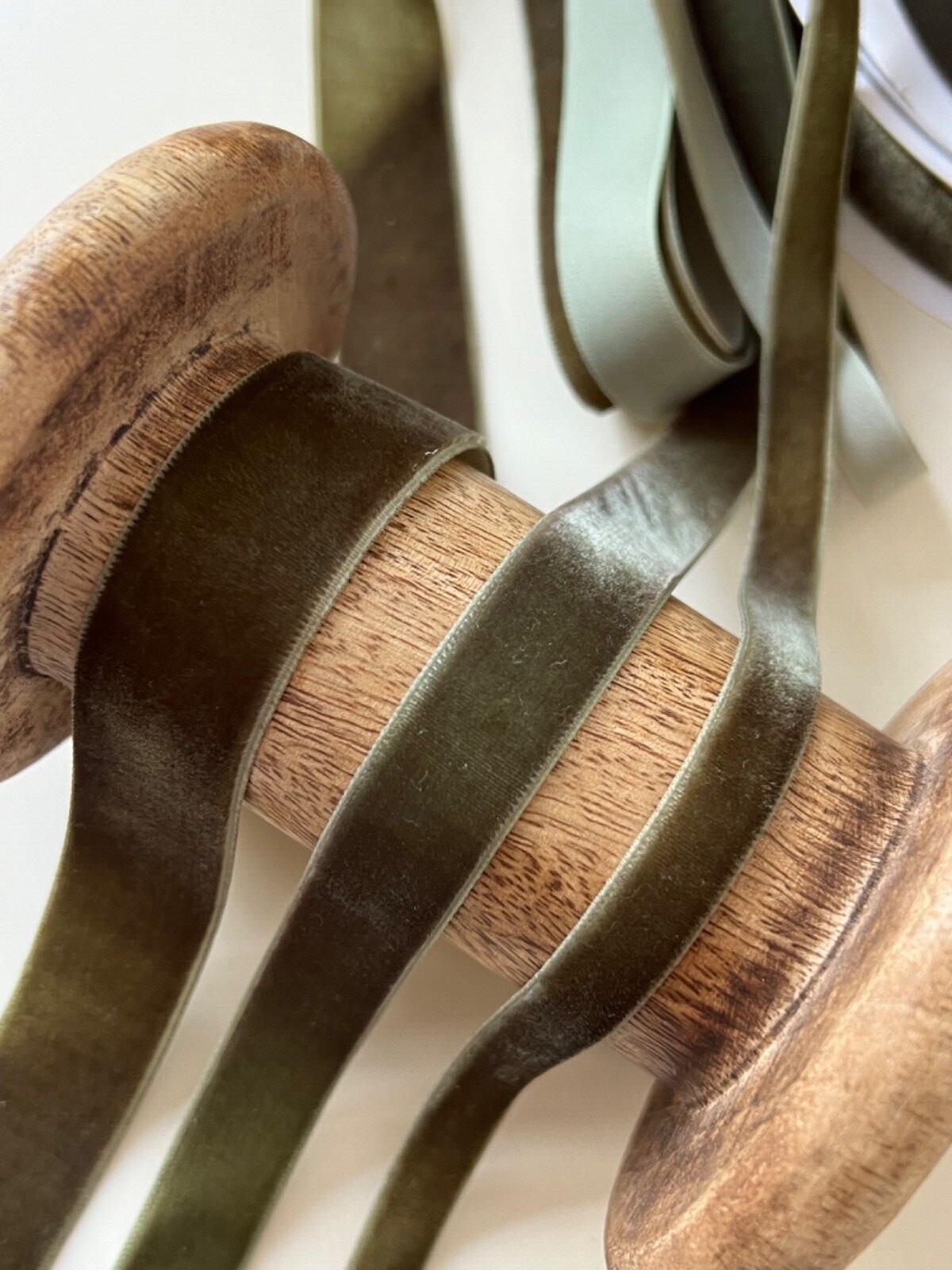 Vintage Green | Dark Sage Velvet Ribbon 9 |16 | 22 mm Wedding - by the ...