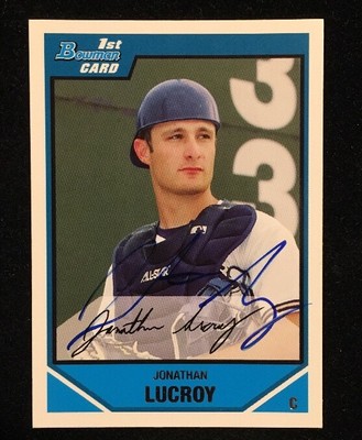 JONATHAN LUCROY 2007 BOWMAN AUTOGRAPHED SIGNED AUTO BASEBALL CARD ...