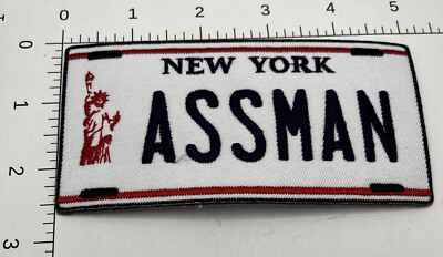 Seinfeld kramer assman license plate Iron-On Embroidered Patch #353 | eBay