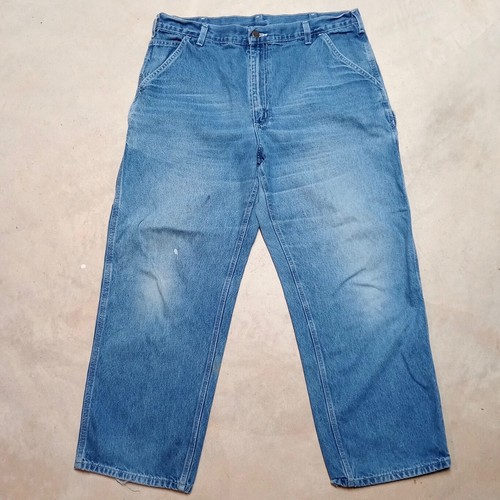 CARHARTT B13 DST Straight Dungaree Loose Carpenter Distressed Jeans ...