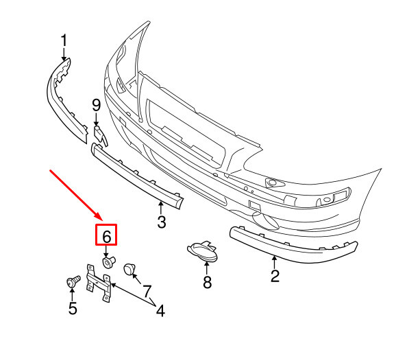VOLVO XC90 MK1 Vordere Stoßstangen-Expansionsmutter 987282 NEUES ECHTES ...