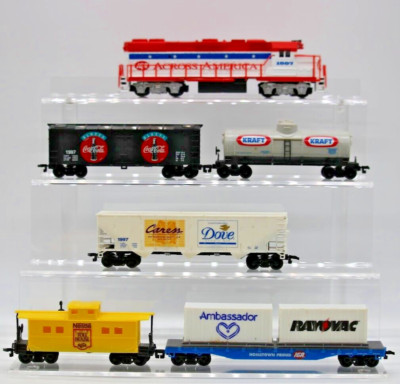 LIFE-LIKE HO SCALE TRAIN SET DIESEL LOCOMOTIVE / FREIGHT CARS IGA ...