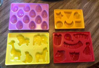 Lot Of 4 Jello Jiggled Trays Birthday, Easter, Shapes, Zoo | eBay