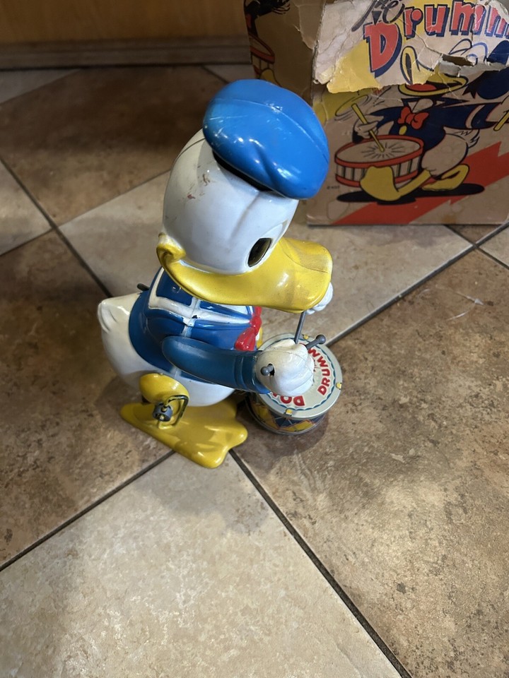 Vtg 1950s Marx Disney Donald Duck Drummer Tin Litho Wind Up Toy | eBay