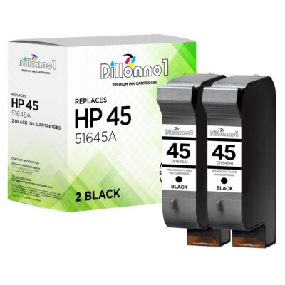2PK Replacement for HP 45 Black 51645A for HP Color Copier 210 260 270 ...