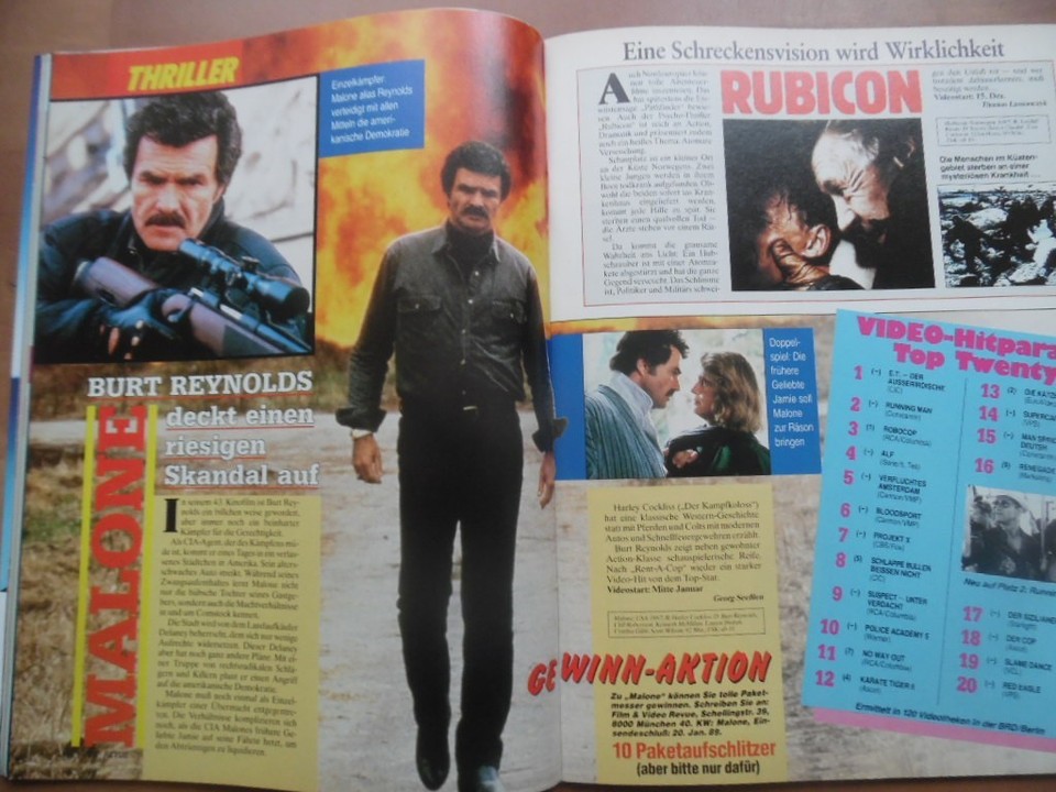 VIDEO MAGAZIN 1-1989 Dolph Lundgren Samantha Fox Theresa Russel ...