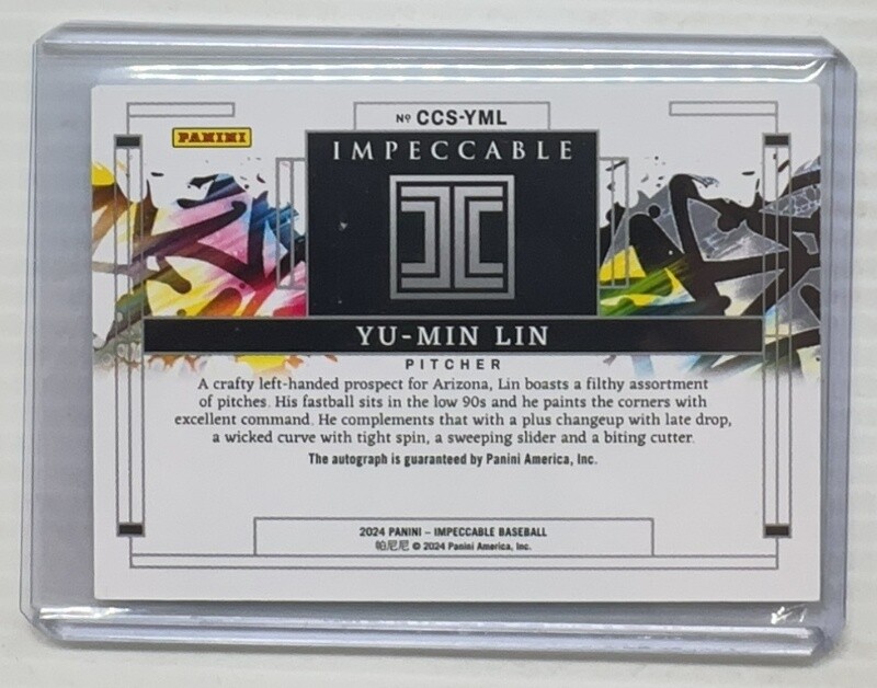 2024 Impeccable Yu-Min Lin Canvas Creations Platinum Auto #1/1 ...
