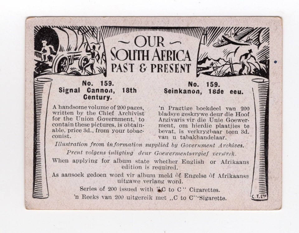 South Africa - Past & Present 1938 #159 18th Century Signal Cannon | eBay