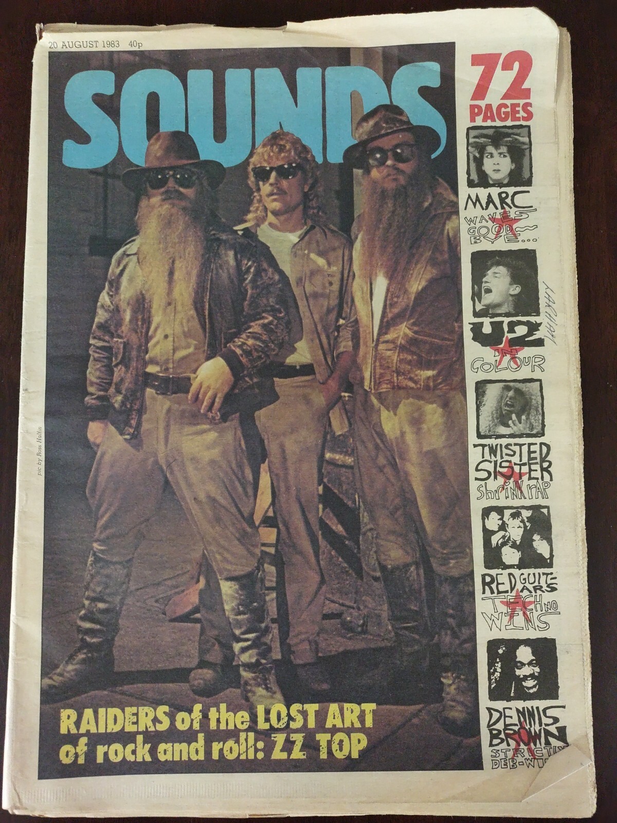 SOUNDS UK Music Magazine August 20 1983 ZZ Top U2 Twisted Sister Dennis ...