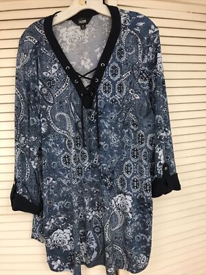 Slim Factor XL Tunic Top, 3/4 Sleeve, Print, EUC! | eBay