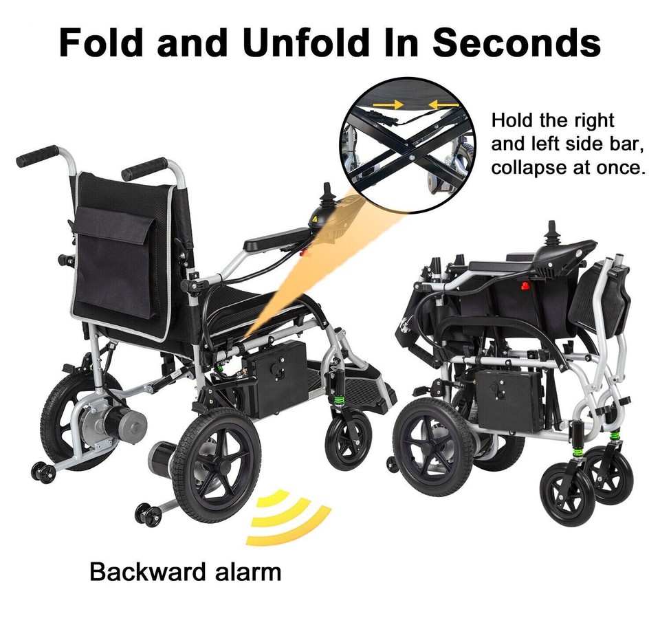 Electric Dual Motor Lightweight Adult Fold-able Wheelchair w/Control ...