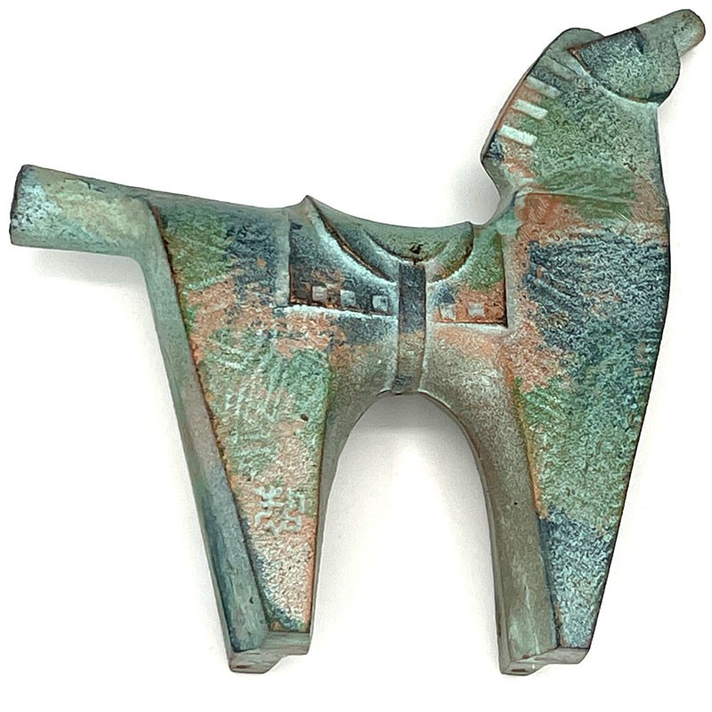 Signed Sotaro Saegusa Japanese Art Cast Iron Okimono Horse Sculpture ...