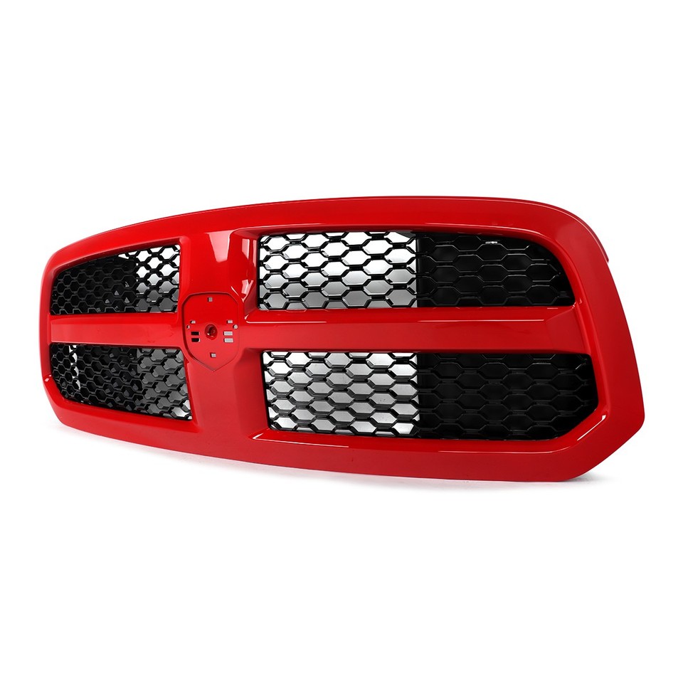 Flame Red Front Grille w/ Black Insert For 2013-2021 Dodge Ram 1500 ...