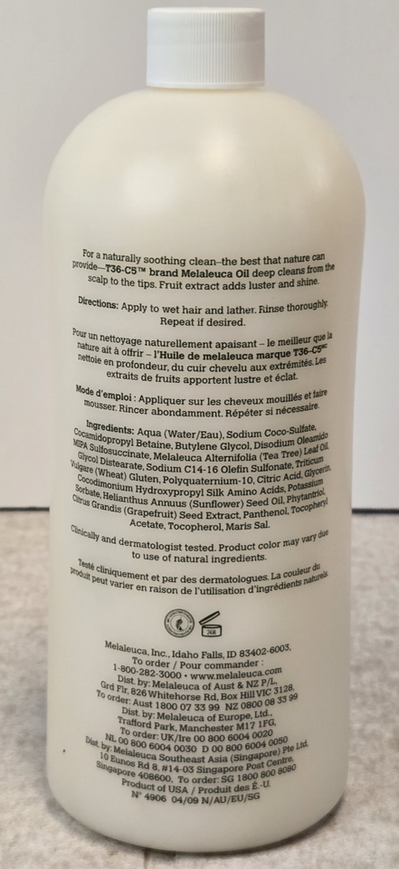 Melaleuca Original Shampoo w T36-C5 Melaleuca Oil Family Size 32 oz ...