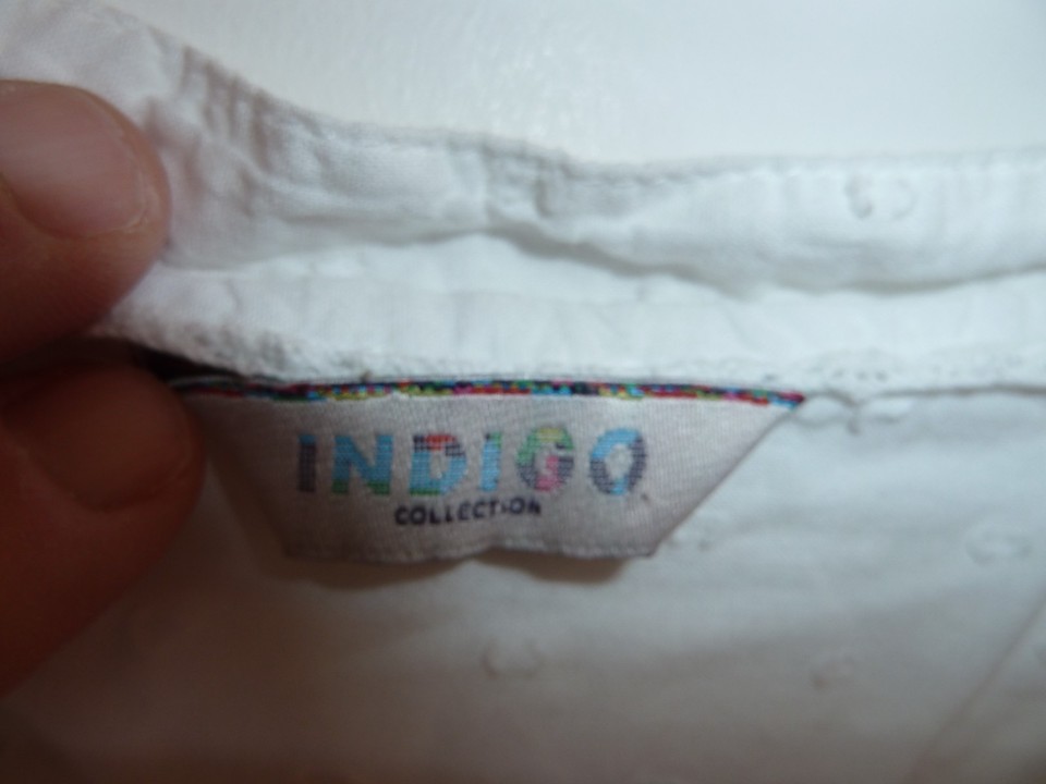 INDIGO collection at M&S white EMBROIDERED FLORAL blouse shirt top Size ...