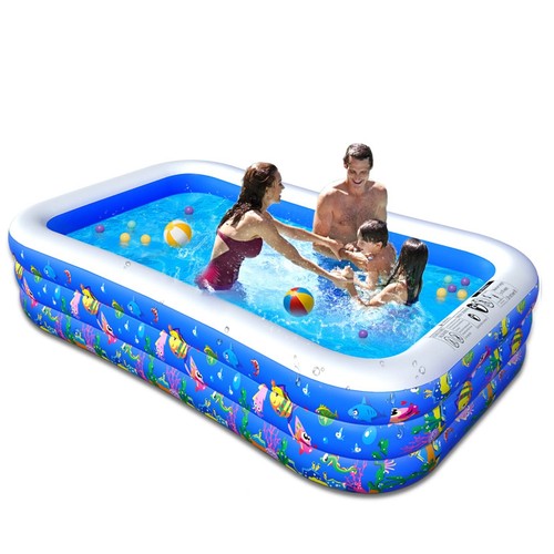 Inflatable Swimming Pool, 120" x 72" x 22" Kiddie Pools, Family Lounge ...