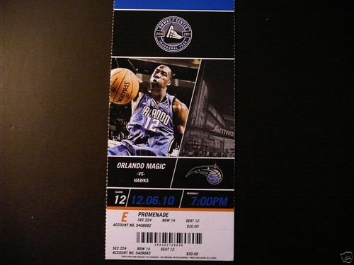 Orlando Magic 2010 NBA ticket stubs - One ticket | eBay