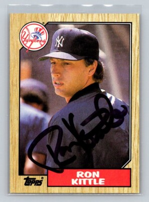 RON KITTLE AUTOGRAPHED 1987 TOPPS NEW YORK YANKEES BASEBALL CARD #584 ...